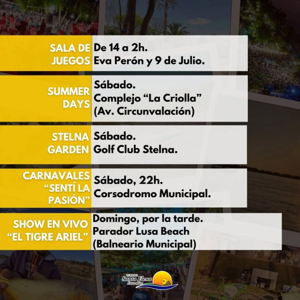 NUESTRA AGENDA | Turismo Santa Elena